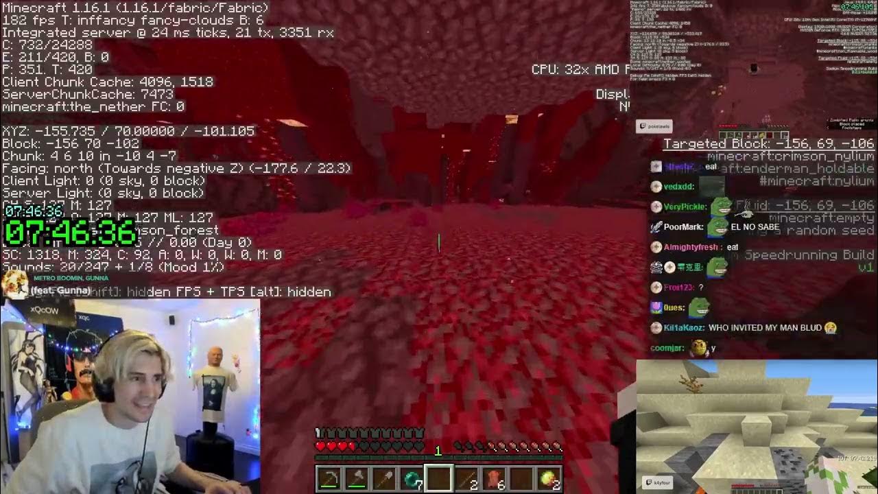 Xqc Gets The 10 Person Minecraft Speedrun World Record Youtube