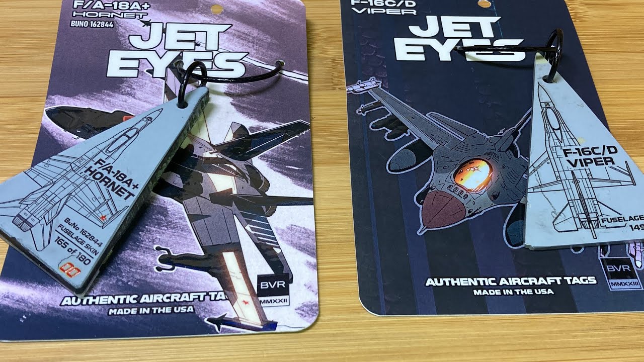 “Unboxing”JET EYES F-16 and F/A-18 Tag cut from the aircraft skinジェット ...