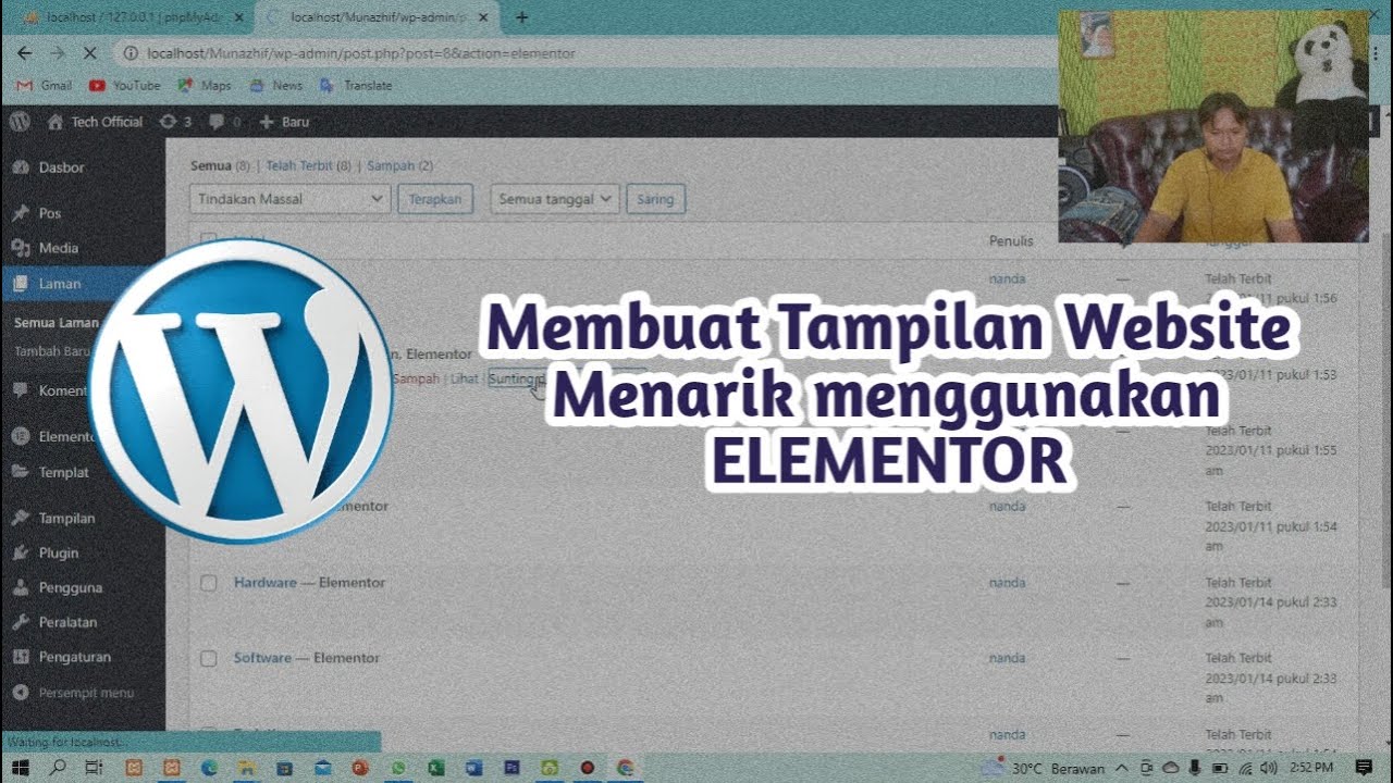 BUAT TAMPILAN WEBSITE DI WORDPRESS MENGGUNAKAN ELEMENTOR - YouTube