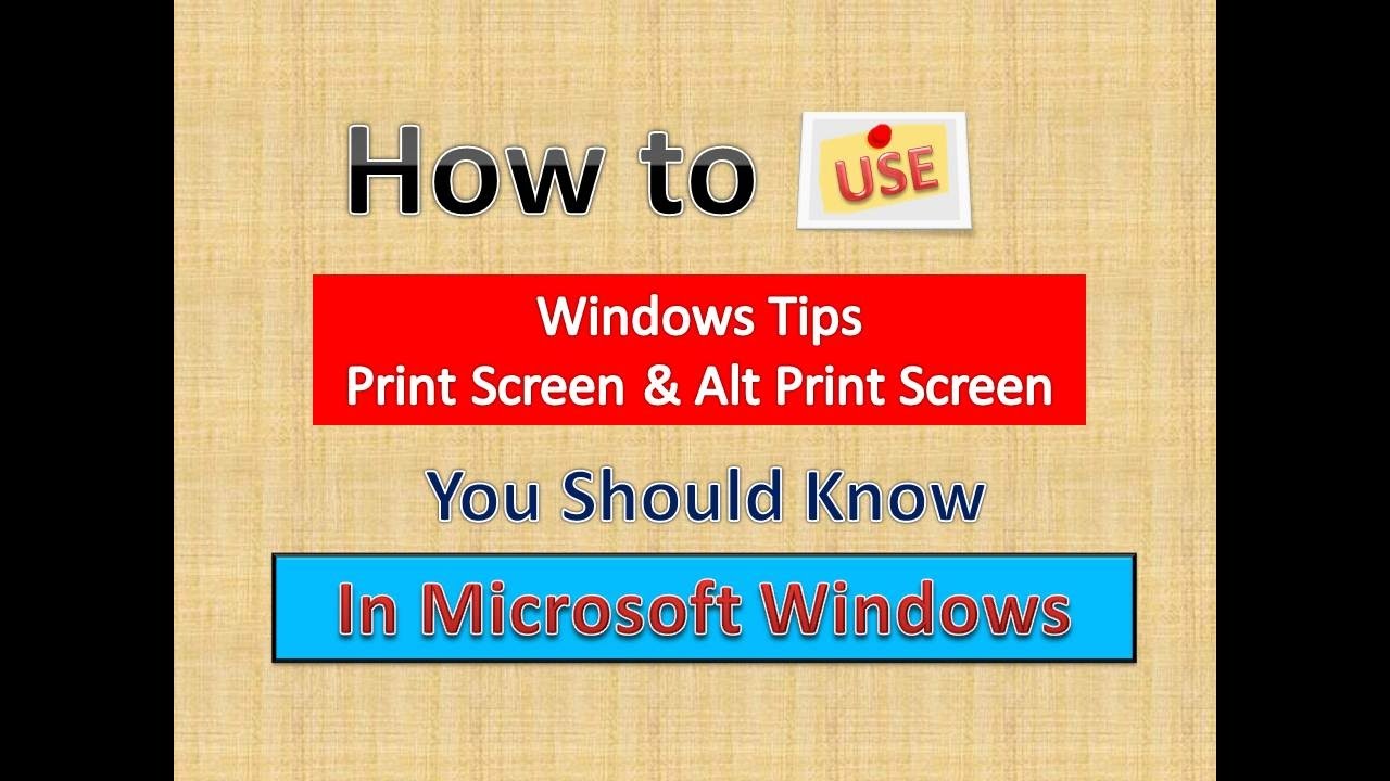 Windows tips print screen & alt print screen (English) - YouTube