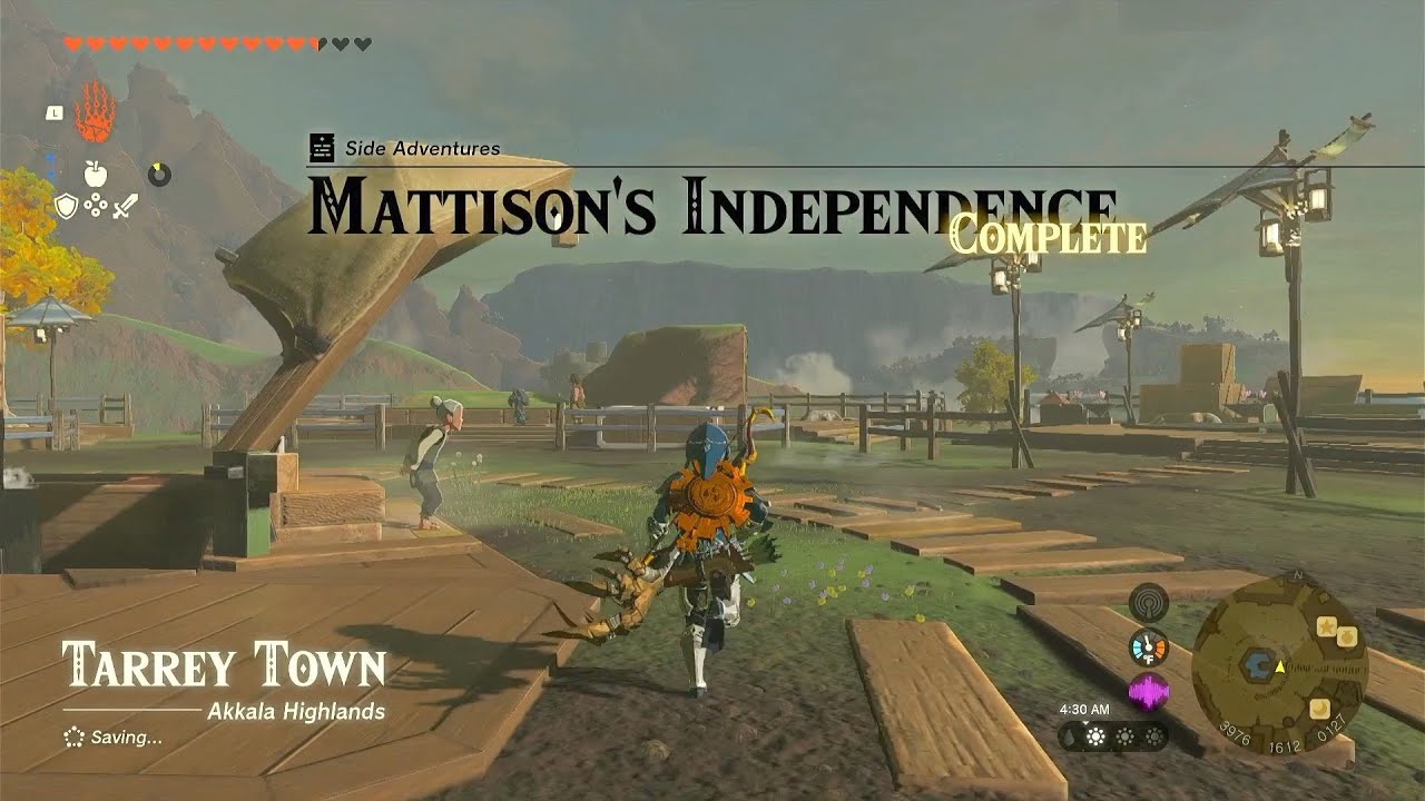 Zelda Totk Mattison's Independence | The Legend of Zelda Tears of the ...