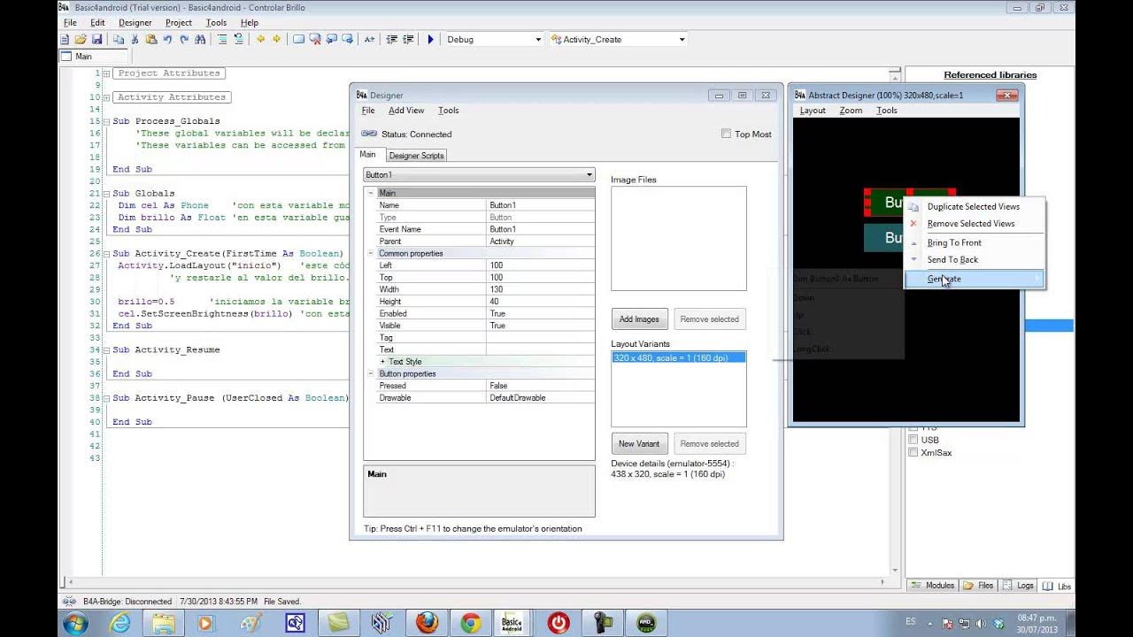 Basic4android - 04 Controlar brillo en APK - YouTube