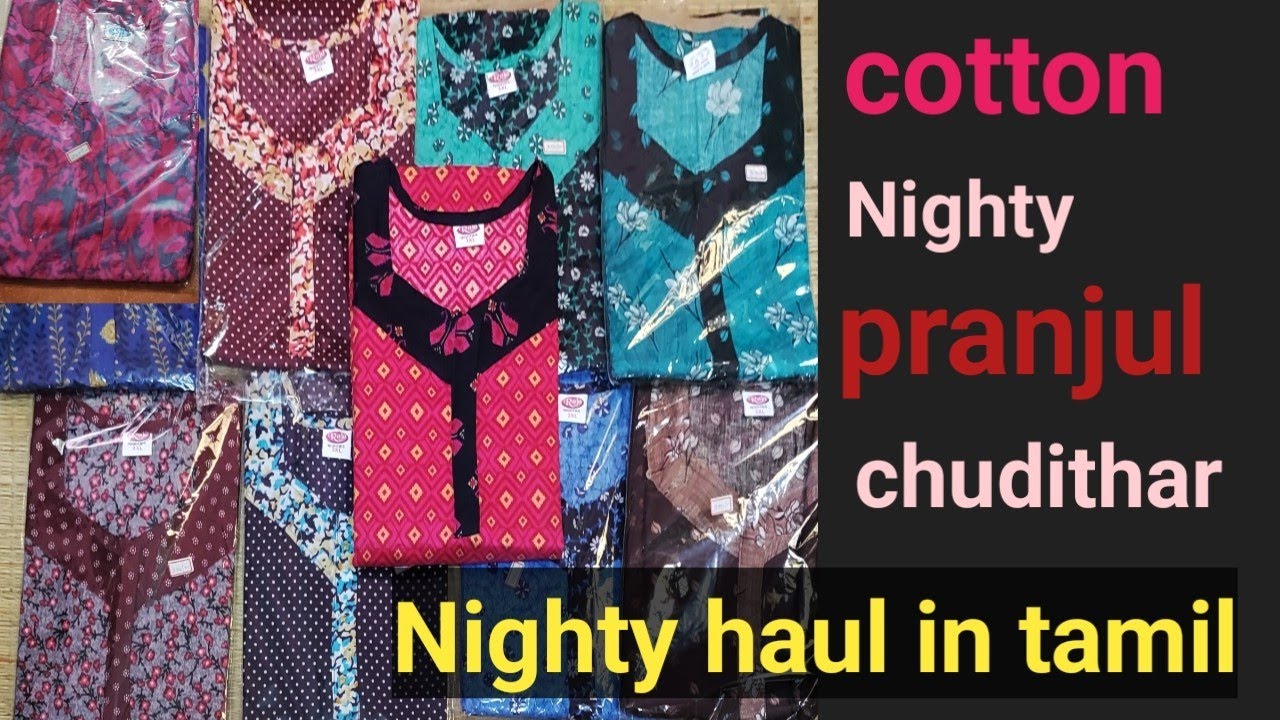 Pranjul Cotton Chudithar Cotton Nighty For Womens Youtube