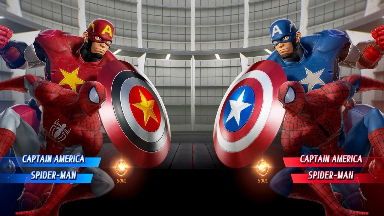 Red Captain America & Red Spider Man VS Captain America & Spider Man ...