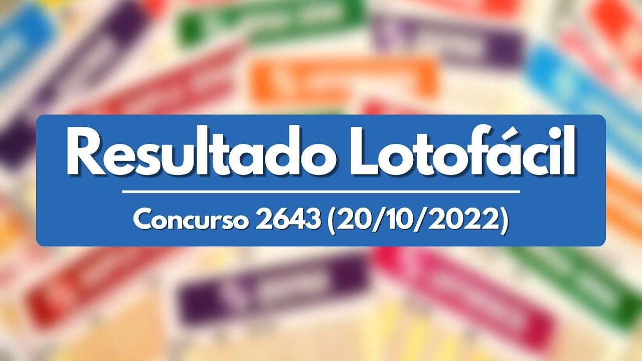 Resultado Lotofácil - Concurso 2643 (20/10/2022) - YouTube
