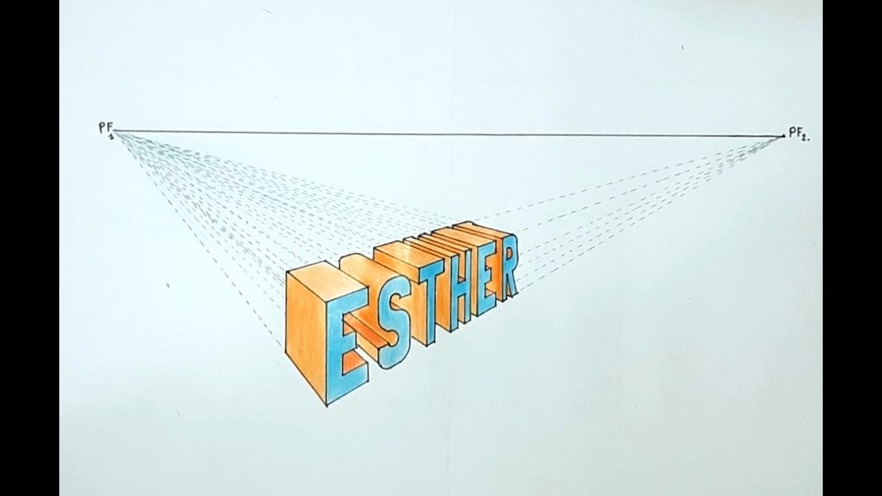 Letras en perspectiva oblícua o de dos puntos - YouTube