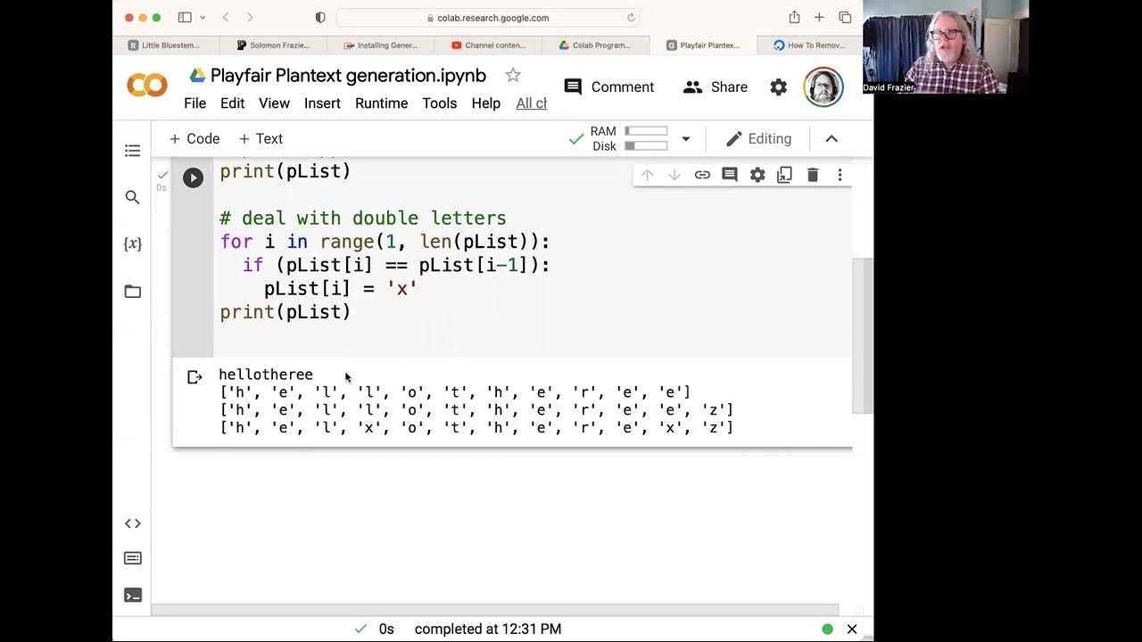 Plaintext Generation for the Playfair Cipher - YouTube