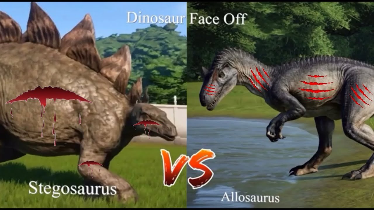Dinosaur Face Off Stegosaurus vs Allosaurus - YouTube