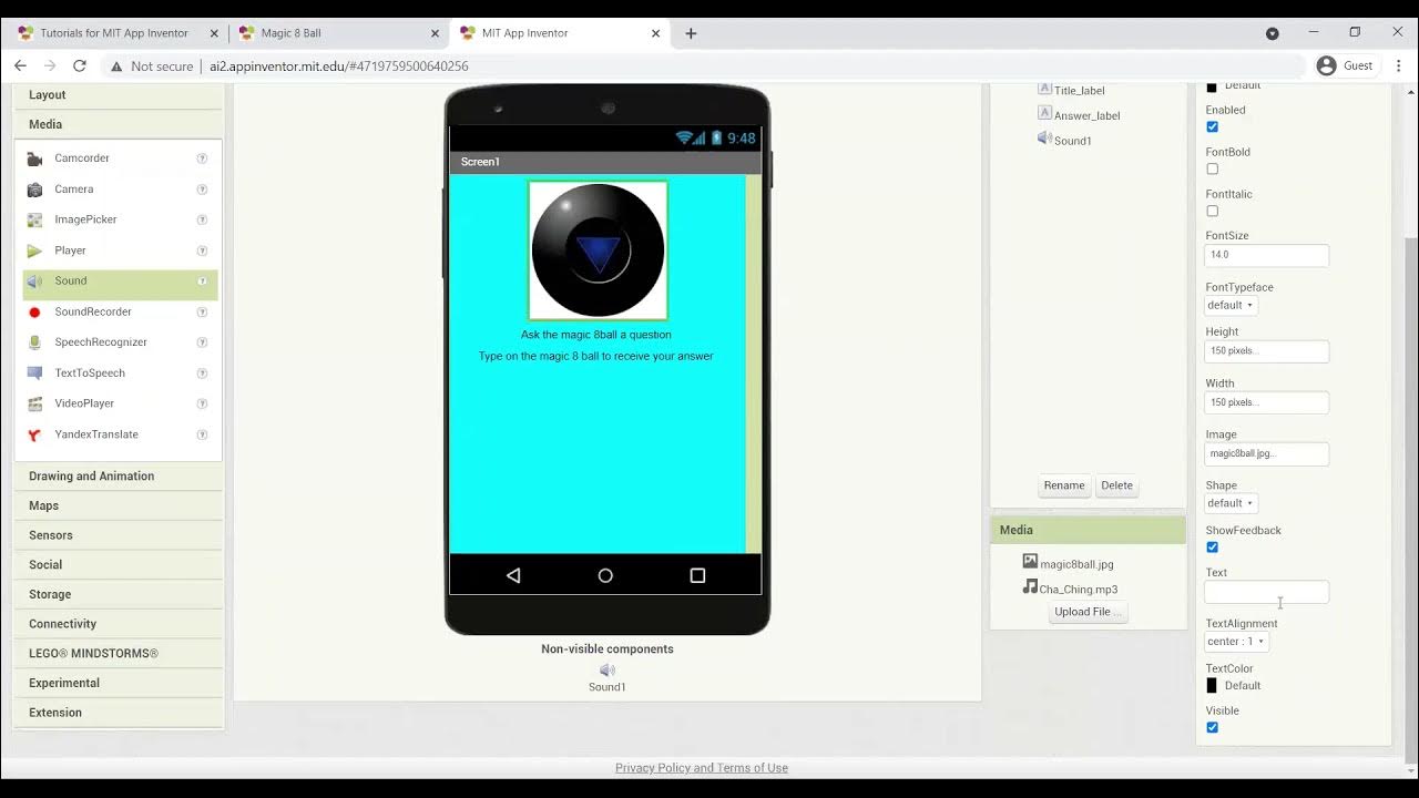Magic 8-ball app tutorial using MIT app inventor-Part 1 - YouTube