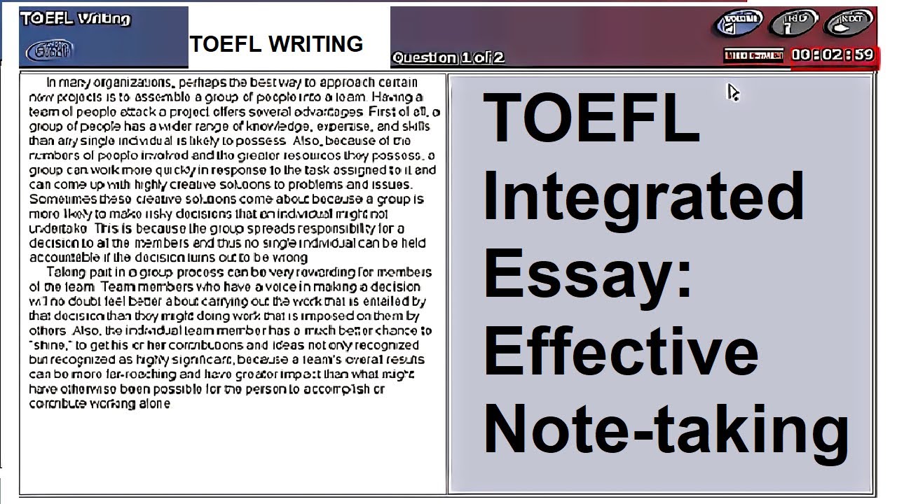 Note taking for TOEFL Integrated Essay - YouTube