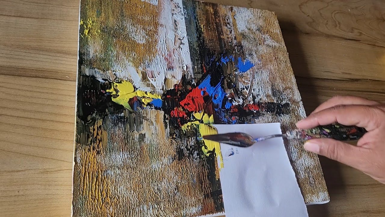 Easy Abstract Painting Demo / Using Various Tools / Satisfying / 365 ...