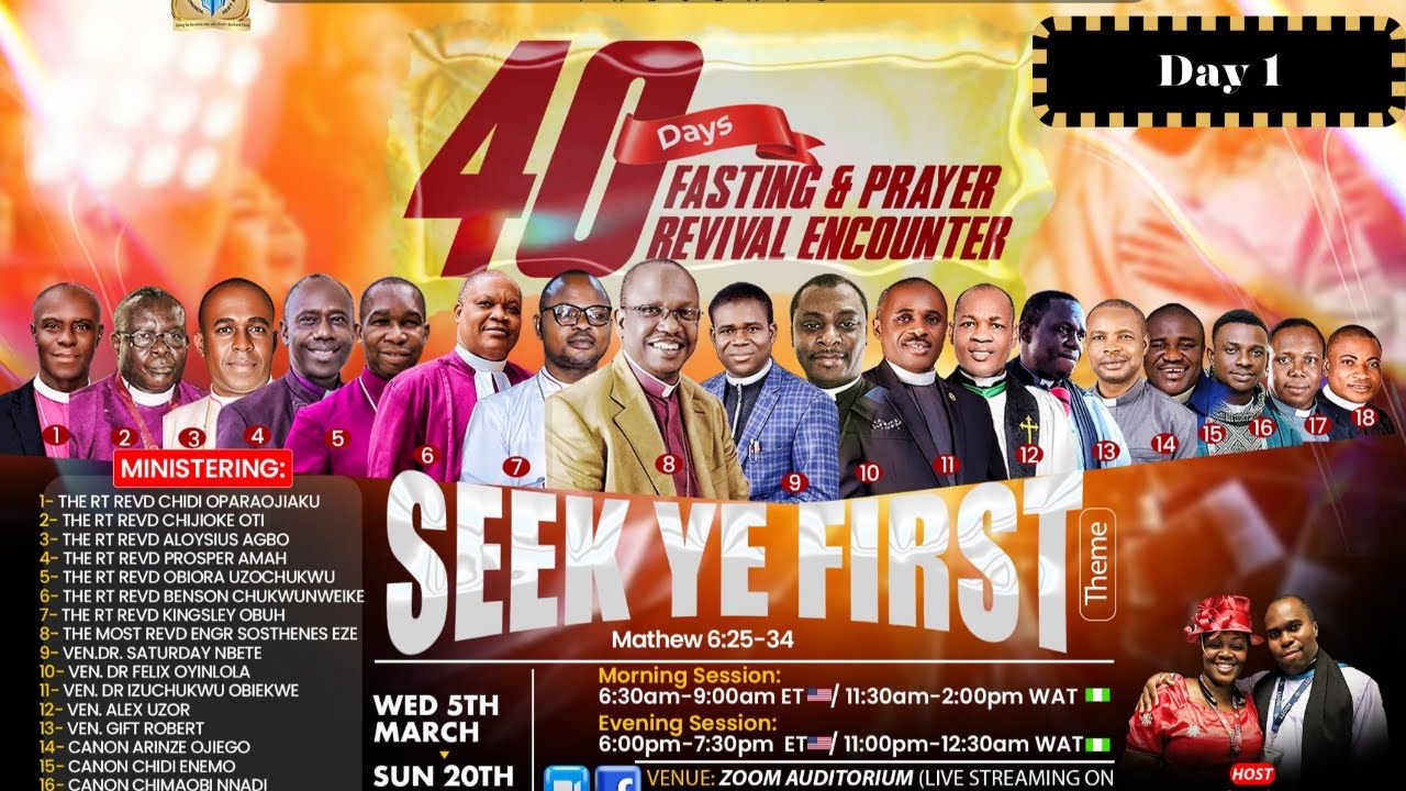 Evening Session Day 1 of 40 Days Fast: SEEK Ye FIRST/Ash Wednesday ...