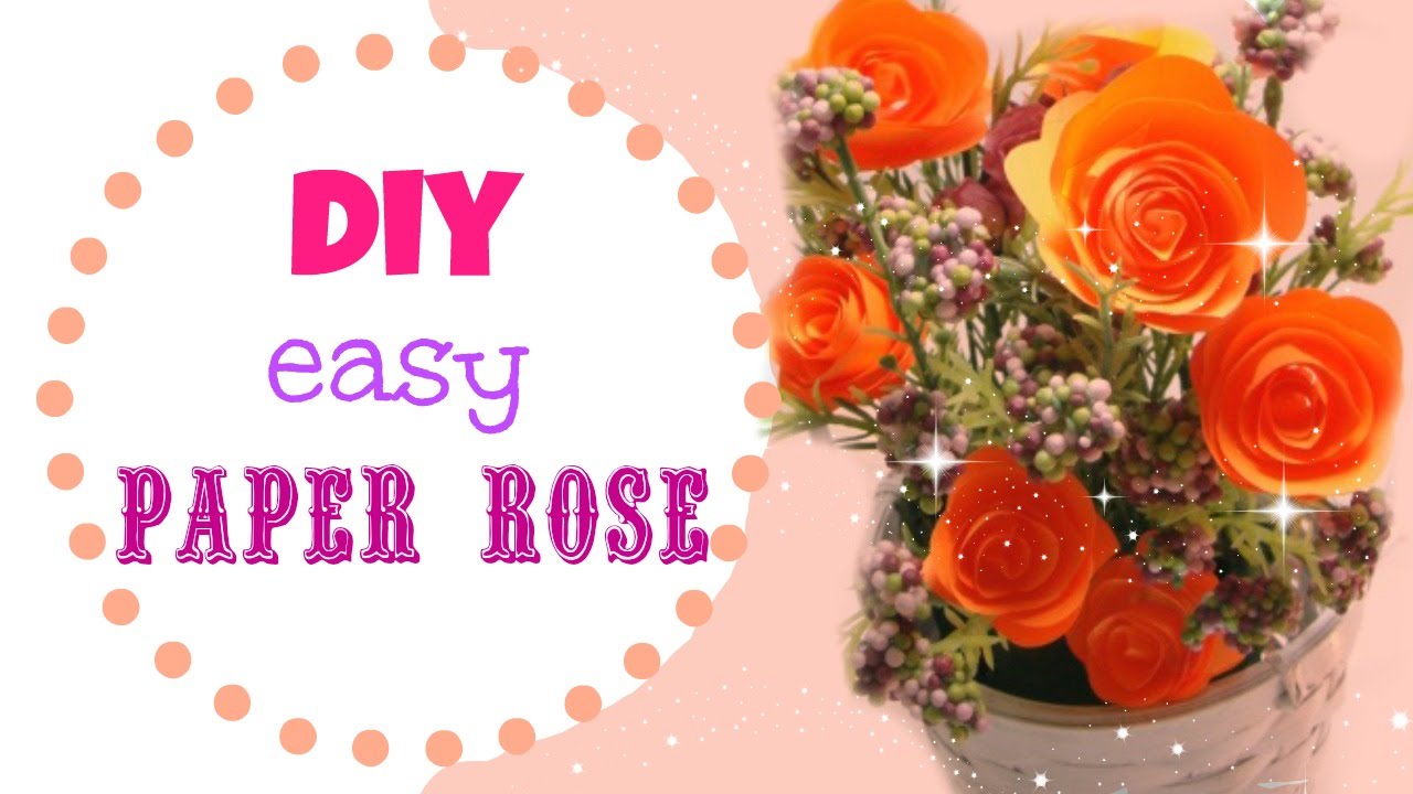 DIY Easy Paper Rose Tutorial - YouTube