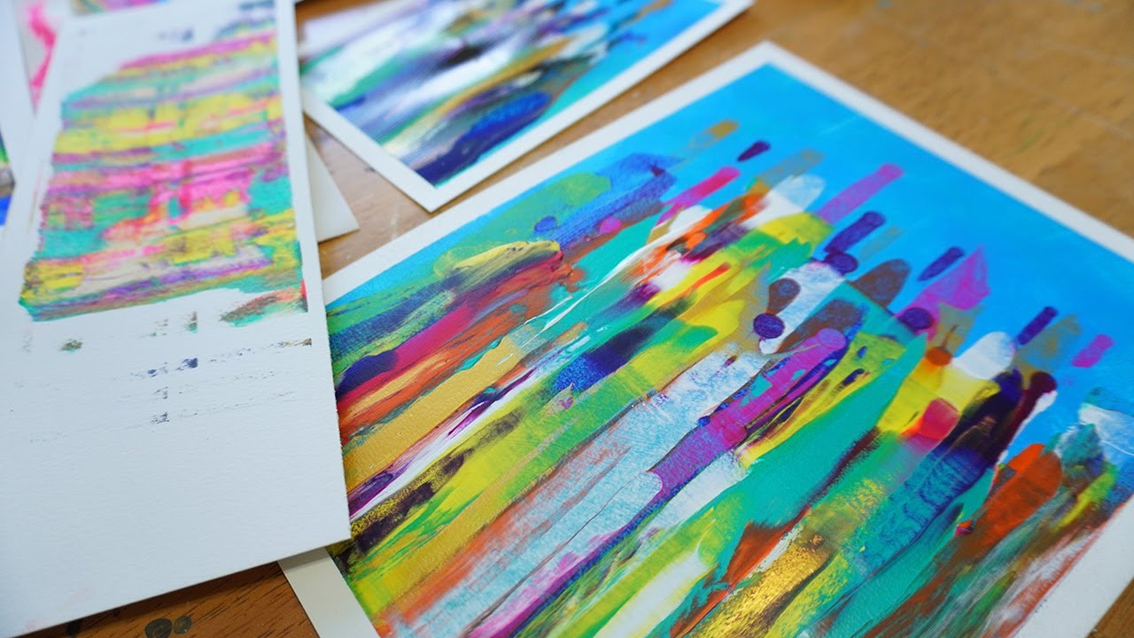 Squeegee Art Trend On 3 Different Surfaces | Abstract Acrylic Paint ...