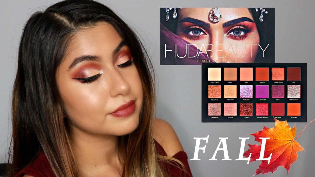 Huda Beauty Fall Makeup Tutorial - Half Cut Crease Desert Dusk Palette ...