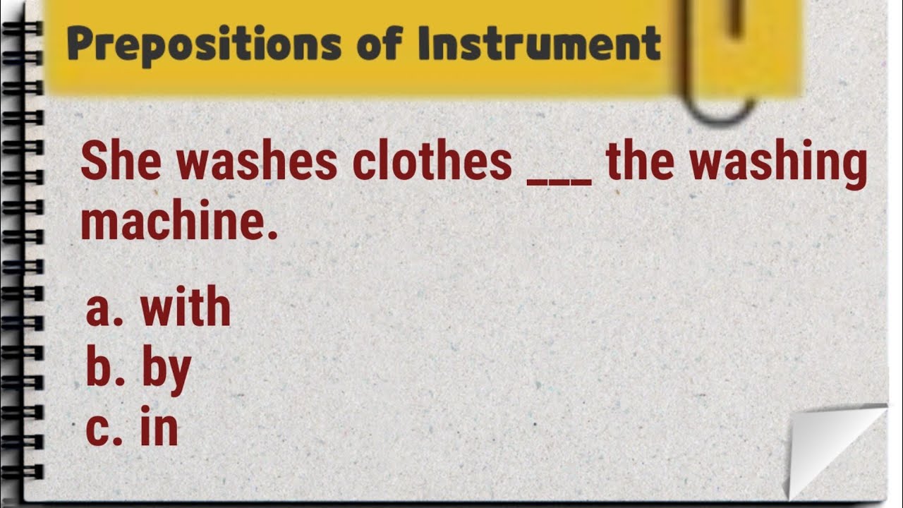 Prepositions of Instrument || quiz - YouTube