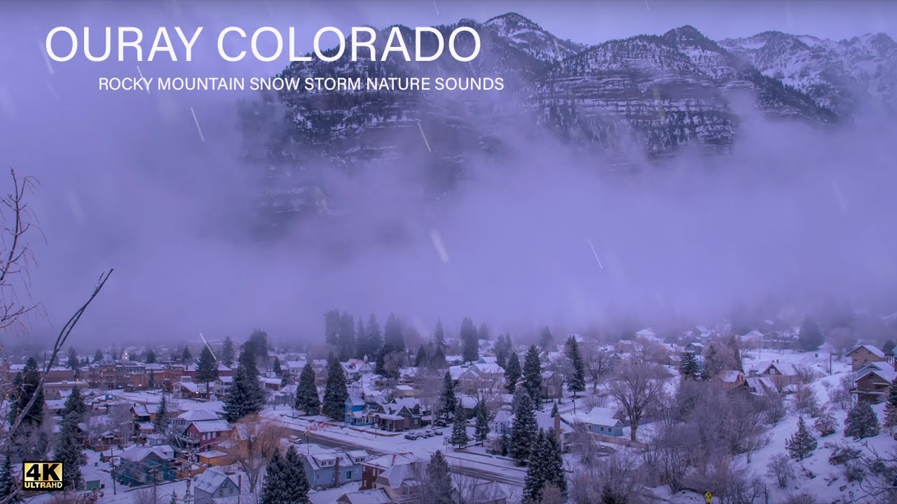 Colorado Mountain Town Snowstorm - Relaxing Nature Sounds - YouTube