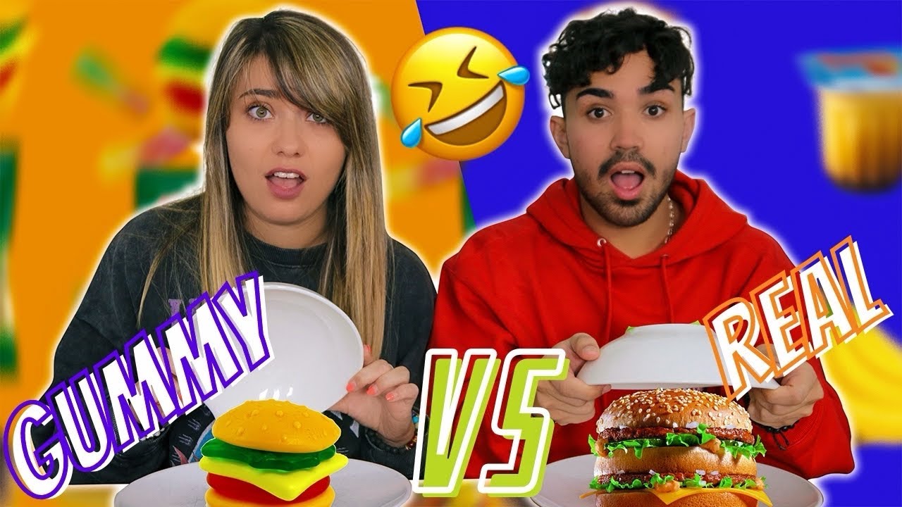 GUMMY FOOD VS REAL FOOD CHALLENGE ! - YouTube