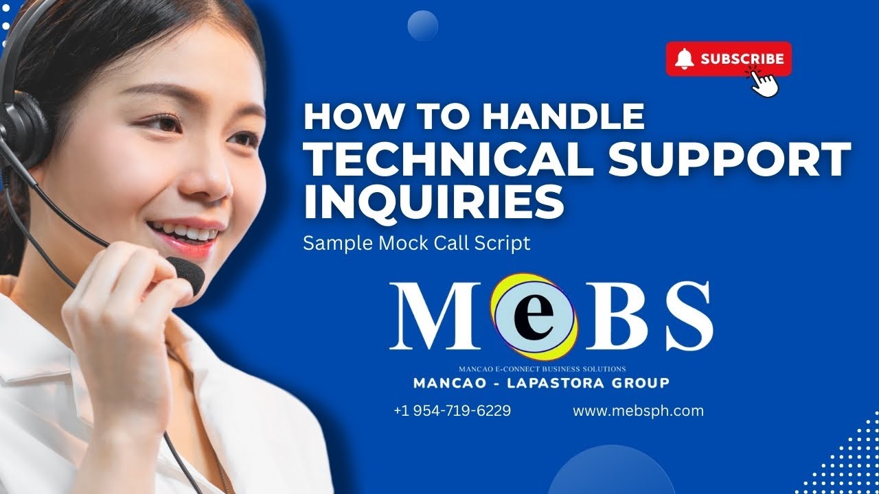 How to handle Technical Support Inquiries? | SAMPLE MOCK CALL SCRIPT ...