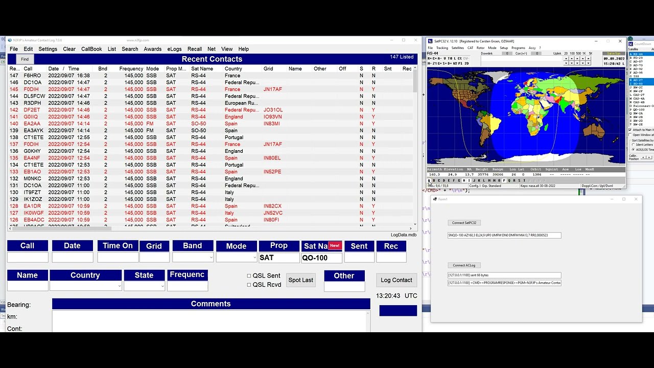 SatPC32 to ACLog interface - YouTube