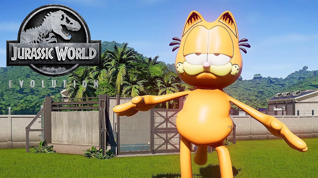 A NEW CARTOON CHARACTER (GARFIELD) || JURASSIC WORLD EVOLUTION - YouTube