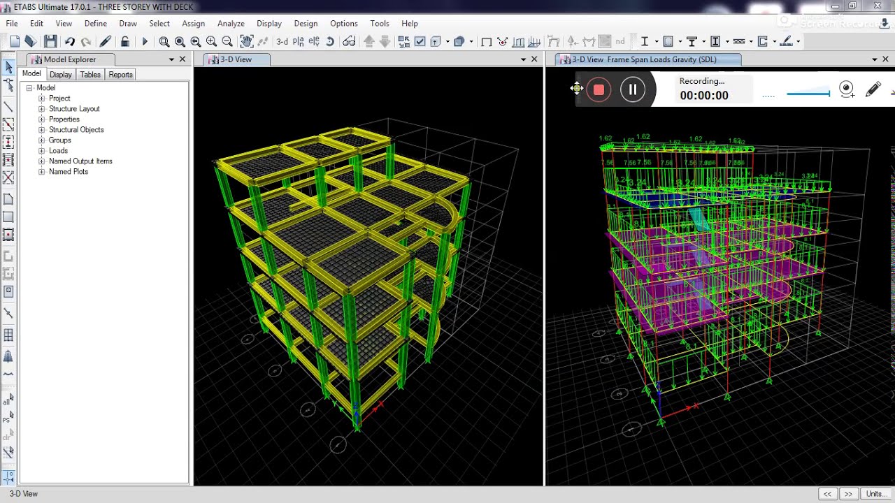 ETABS 2017 TO CSI DETAILING 3.1 TO AUTO CAD 3 STORY WITH DECK PART - 10 ...