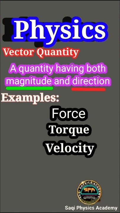 Definition of vector quantity||vector||physics vector||examples of ...
