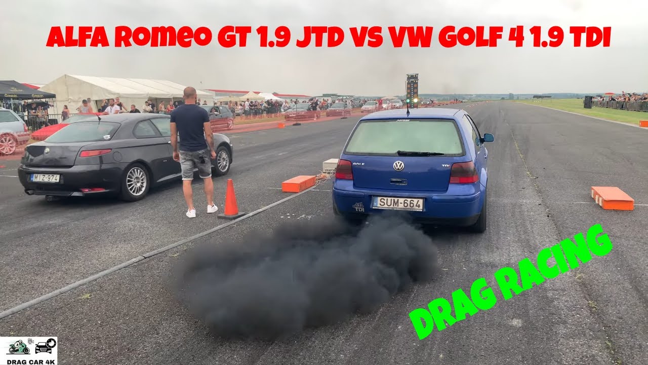 Alfa Romeo GT 1.9 JTD vs VW Golf 4 1.9 TDI drag racing 1/4 mile 🚦🚗 - 4K ...