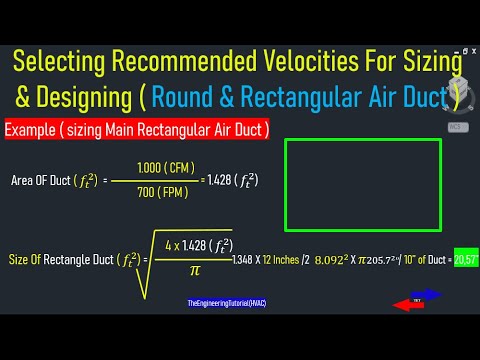 selecting Recommended Velocities for sizing Duct - YouTube