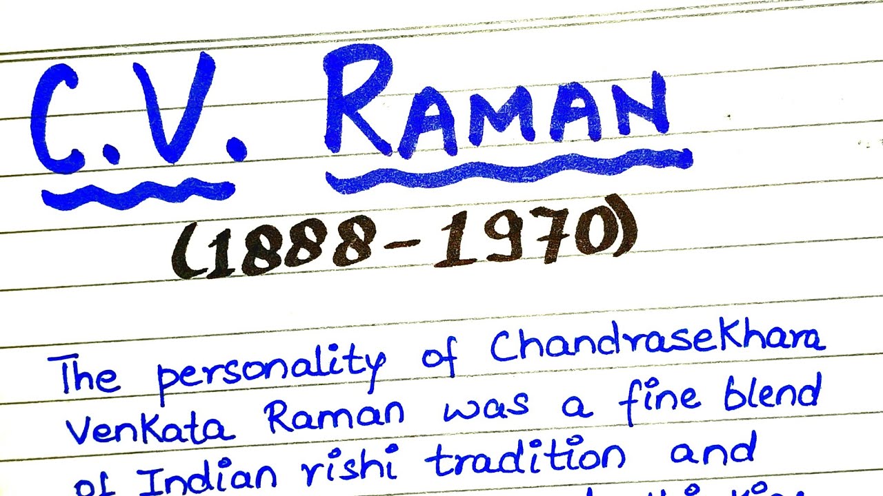 C V Raman biography in english / write the biography of cv raman / life ...