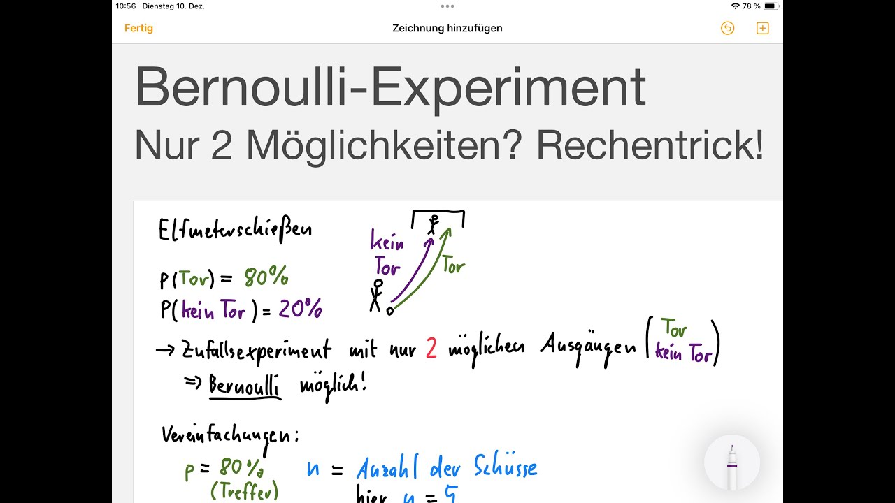 einfach erklärt – Bernoulli Experiment mit Beispiel Elfmeterschießen (inkl. Formel und Erklärung ...