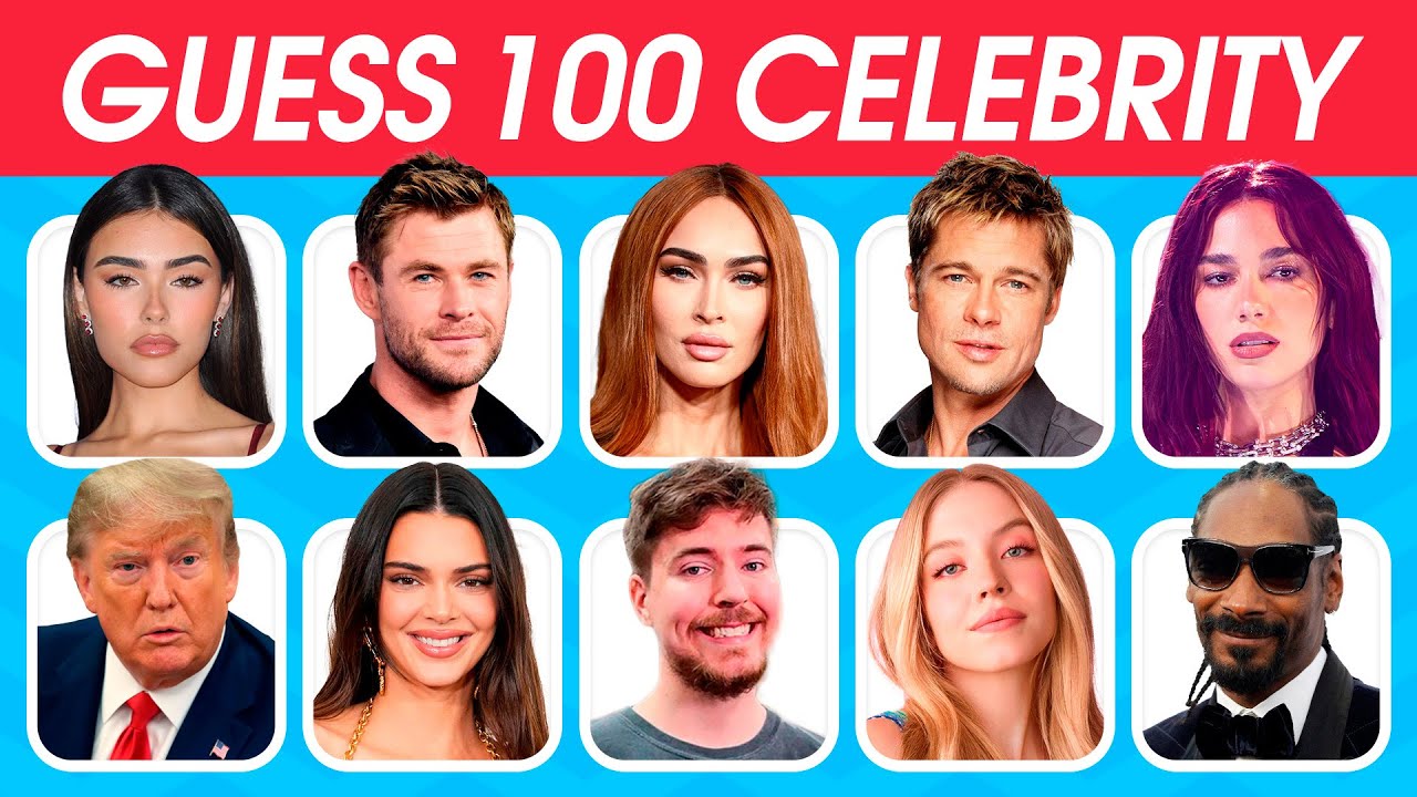 Guess the Celebrity in 3 Seconds | 100 Most Famous People in 2025 - YouTube
