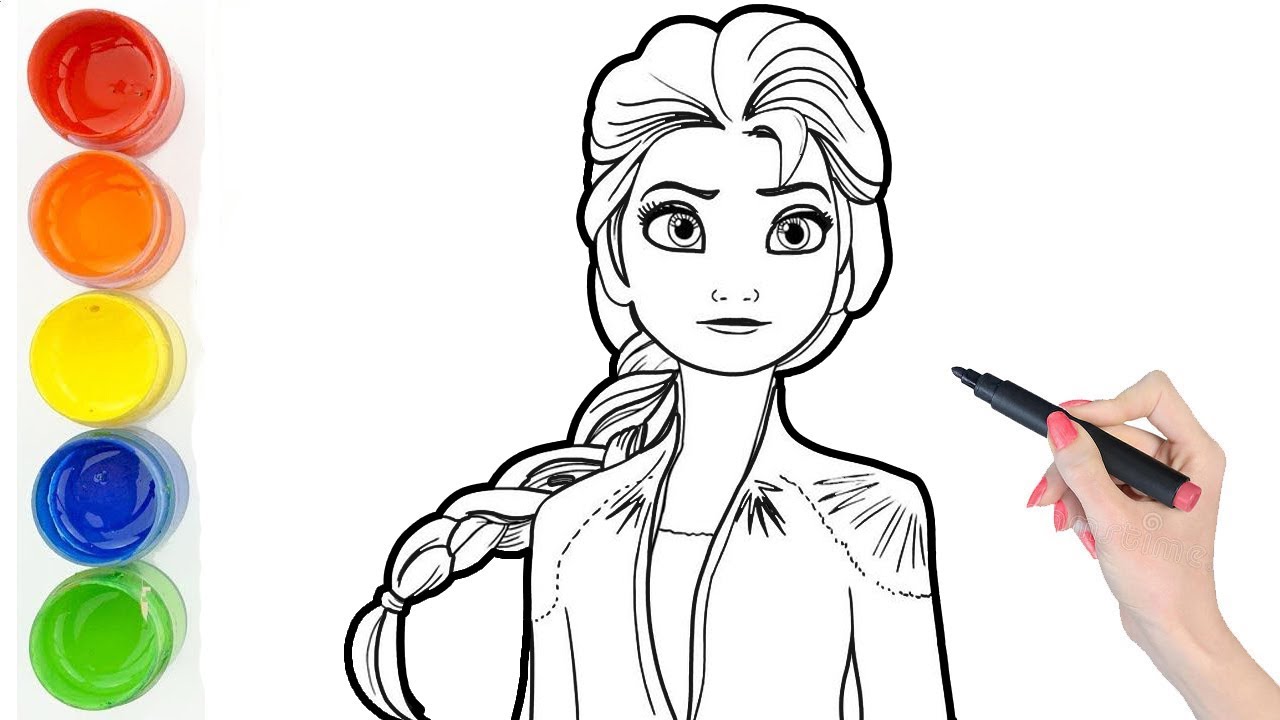 Frozen Drawing Painting and Coloring For Kids Toddlers - YouTube