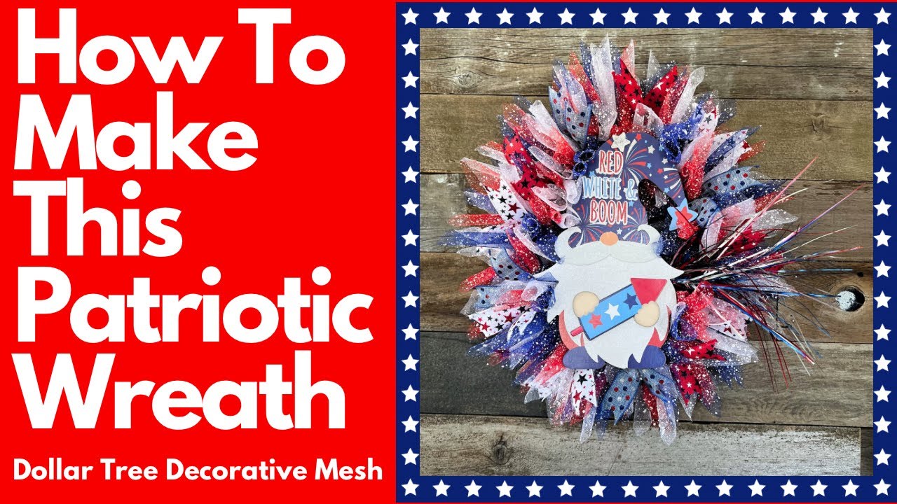 Patriotic Wreath Tutorial/ Patriotic Wreath/ Ribbon Wreath/ 4th of July ...