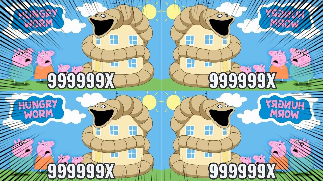 Hungry Worm attacks Peppa Pig Logo Intro Getting 999999X Speed - YouTube