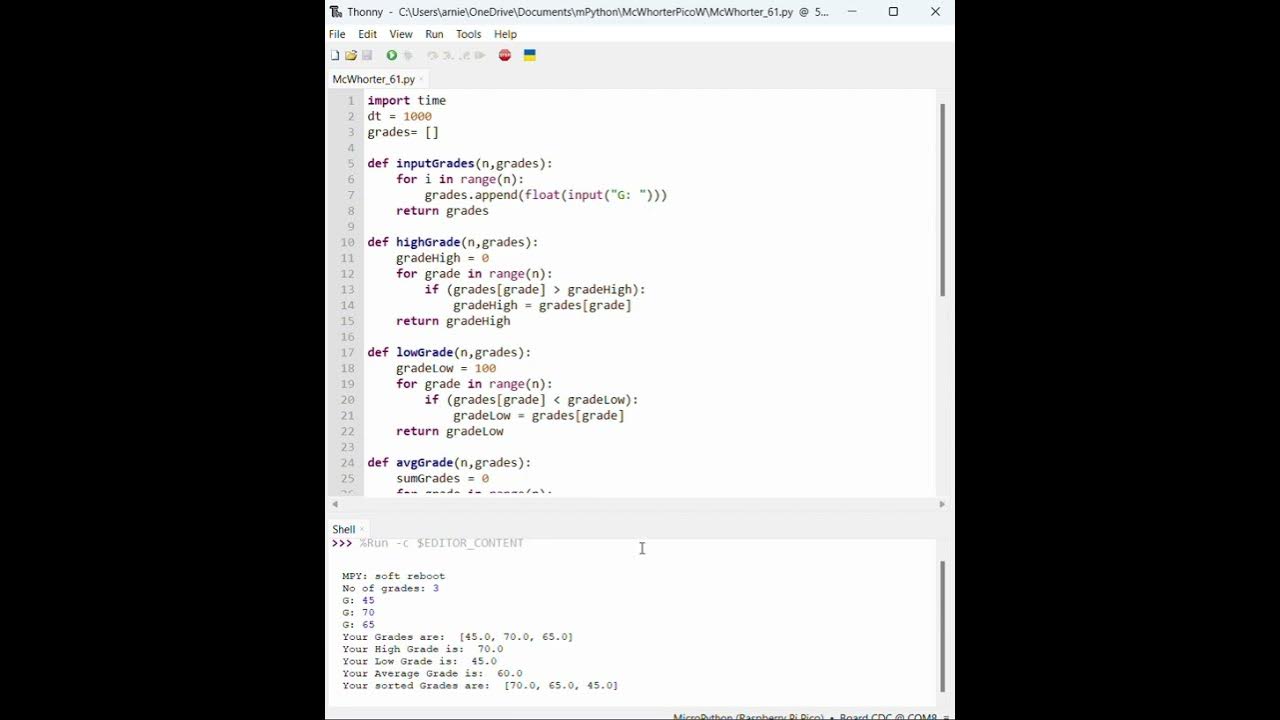 Paul McWhorter, Pico W, Lesson 61 Homework - YouTube
