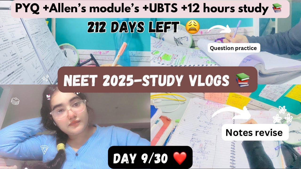 Neet study vlogs | productive day in my life 🎯|Daily targets 📚|Ubts ...