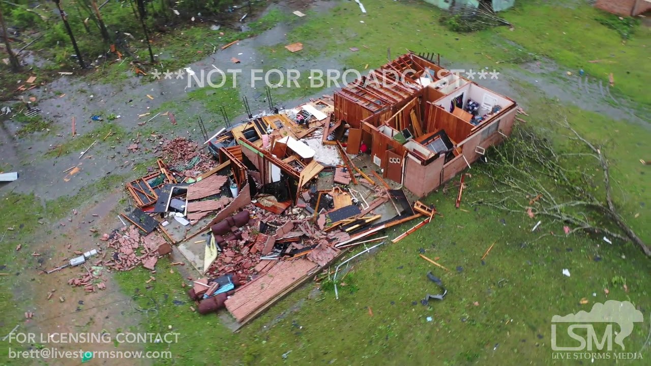 4-18-19 Morton, MS Significant Tornado Damage Aerials - YouTube
