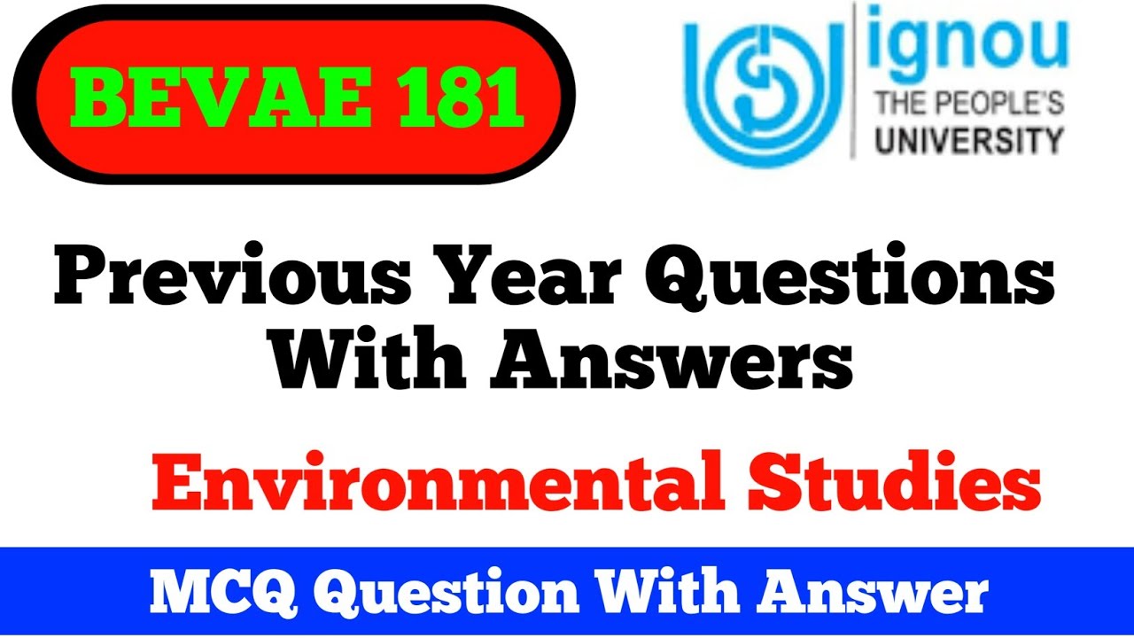 BEVAE 181 Previous year question paper| Environmental studies| BEVAE ...