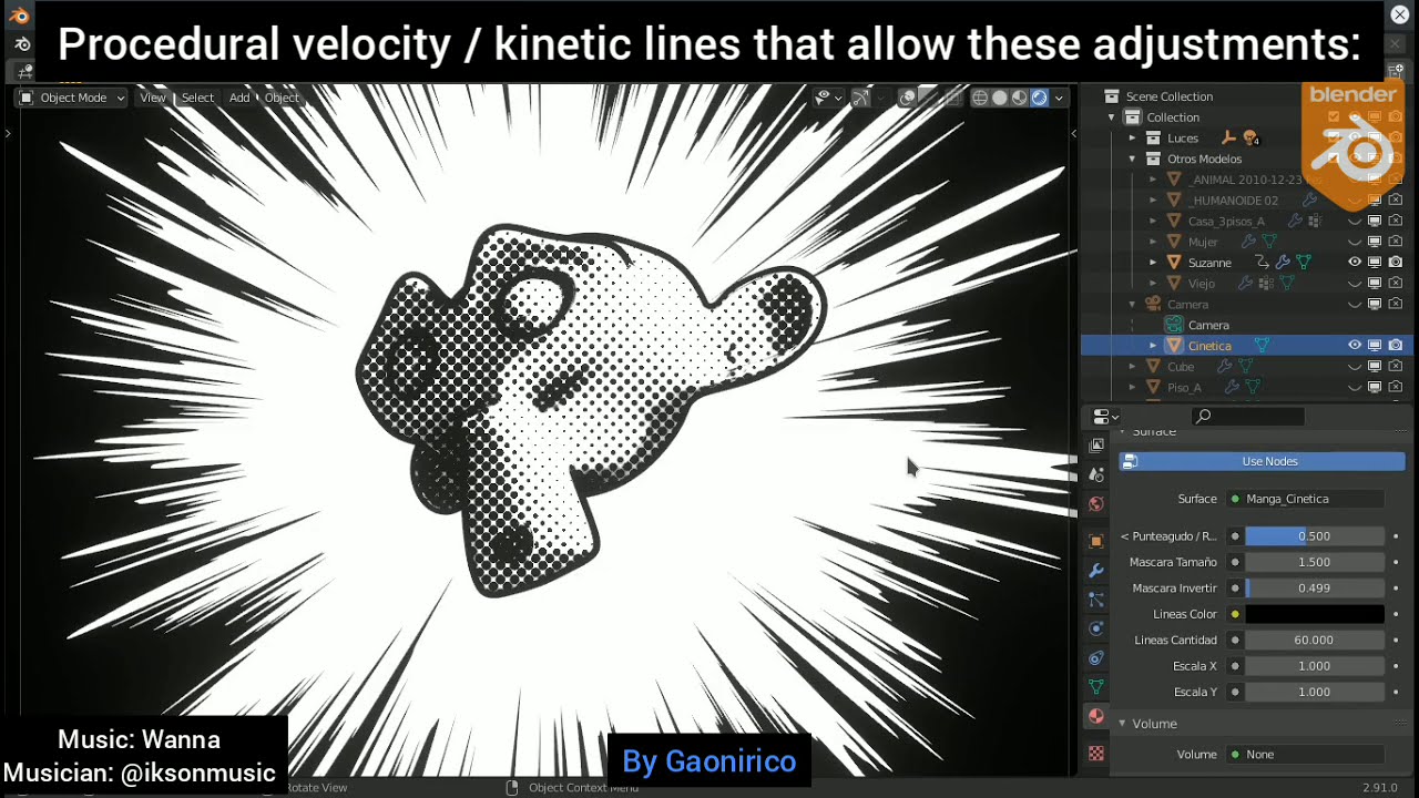 Test: procedural speed or kinetic lines with Blender - YouTube