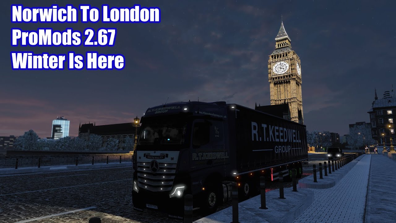 Euro Truck Simulator 2 Norwich To London ProMods 2.67 Winter Edition ...