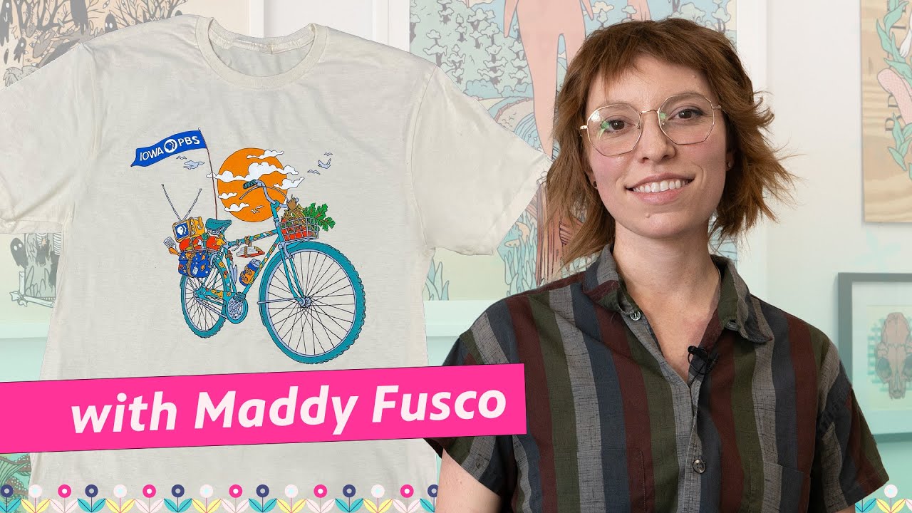 Iowa PBS's Custom T-Shirt with Local Iowa Artist Maddy Fusco - YouTube