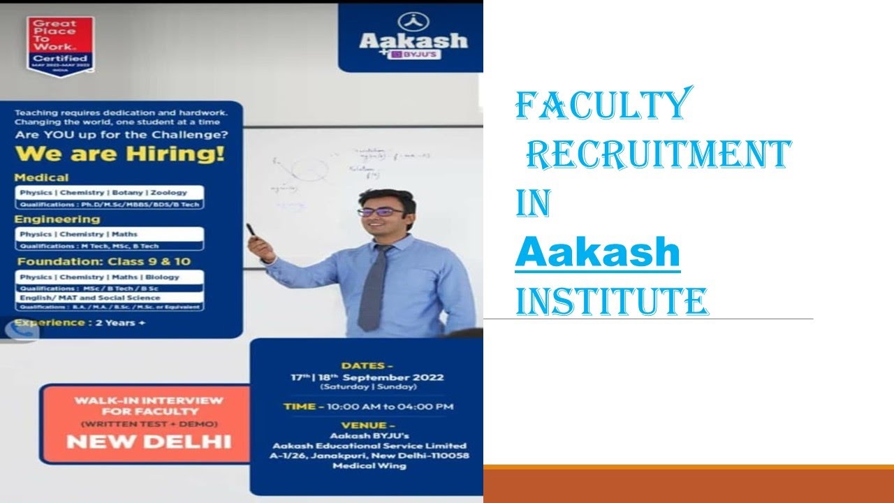 Faculty Teacher Recruitment L Salary 15 Lakh L At Aakash Institute L faculty-teacher-recruitment-l-salary-15-lakh-l-at-aakash-institute-l