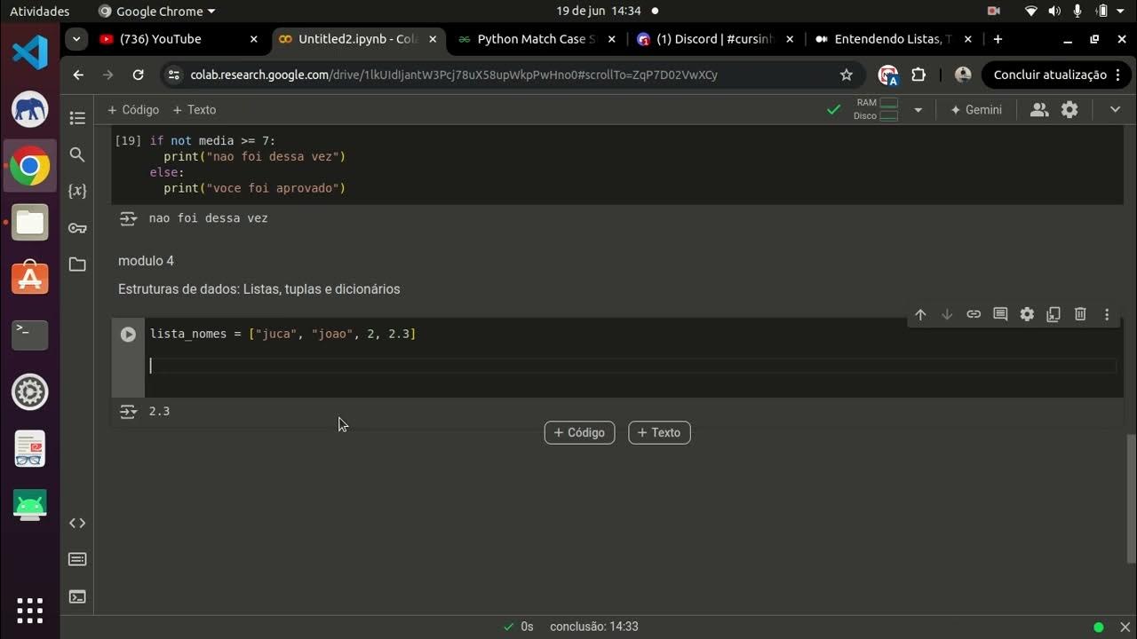 Estruturas de Dados em Python: Listas, tuplas e dicionarios. - YouTube