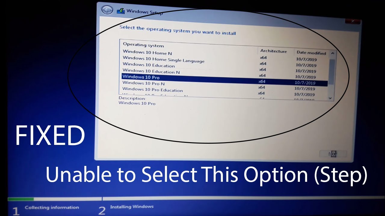 Unable to select Window 10 Pro Edition During Clean Installation fixed ...