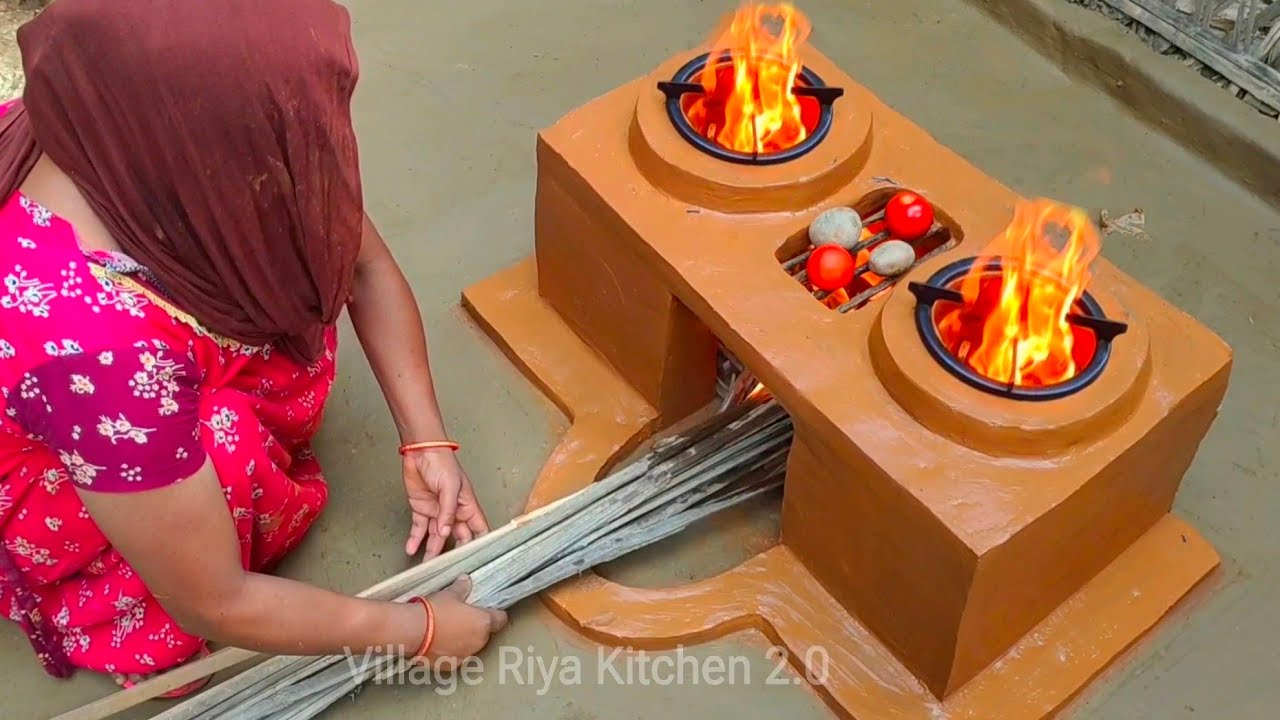 How To Make Multiple Outdoor 2in1 Kitchen Chulha Mitti Ka Desi Chulha ...