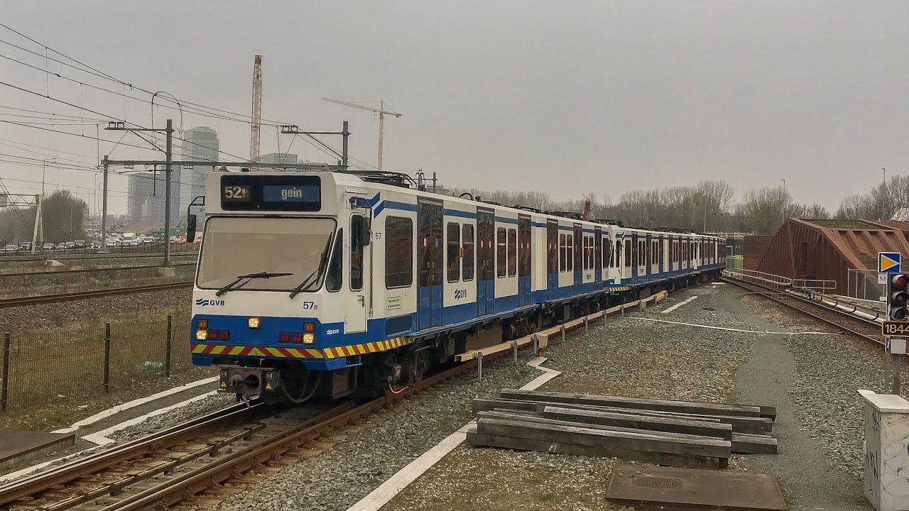 [4K] GVB triple S1/S2 wisselt van spoor en arriveert als Metro 52!? te ...