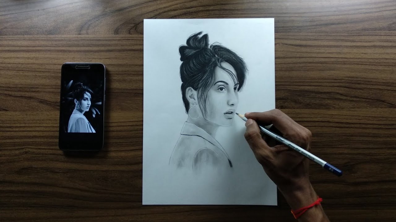 Pencil Drawing Of Nora Fatehi💃 ll How To Draw A Nora Fatehi😍 ll ...