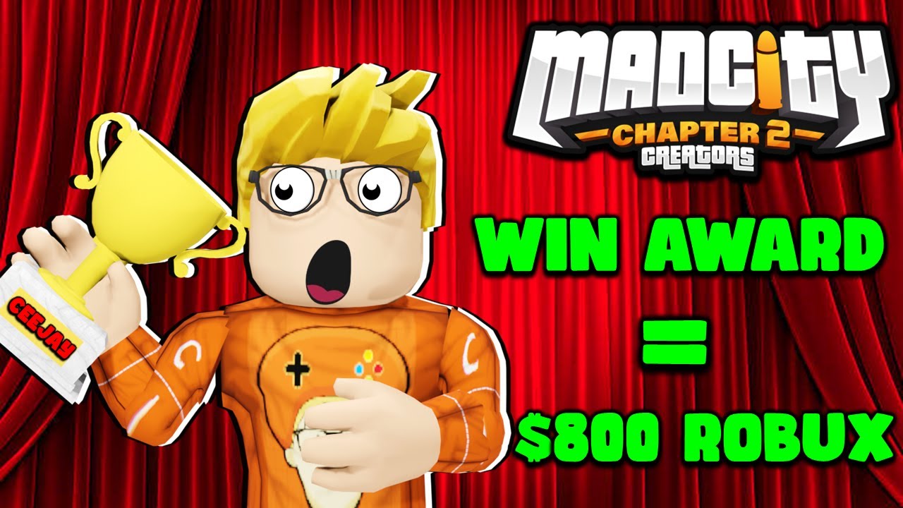 Win Award = 800 ROBUX (ROBLOX Mad City) - YouTube