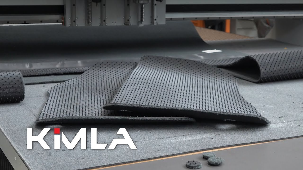Car mats cutting on Kimla CNC Cutter - YouTube
